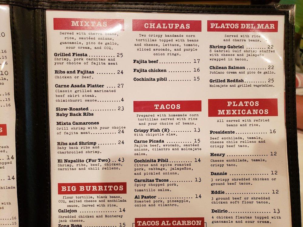 Menu at Tio Javi's Fresh Mex Bar & Grill, Baton Rouge