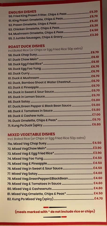 Menu at Bo Wah Chinese restaurant, Scarborough