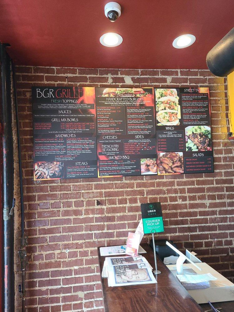 Menu at BGR Grille restaurant, East Point