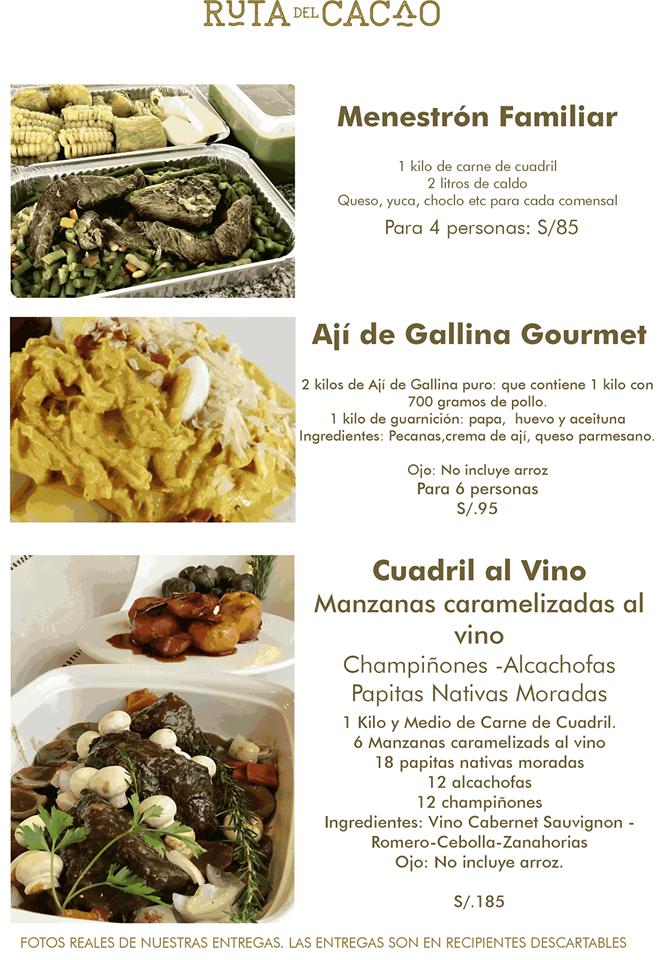 Menu at Nissi, Lima