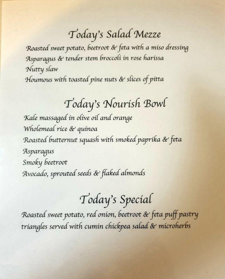 Menu at ReadingLasses cafe, Wigtown