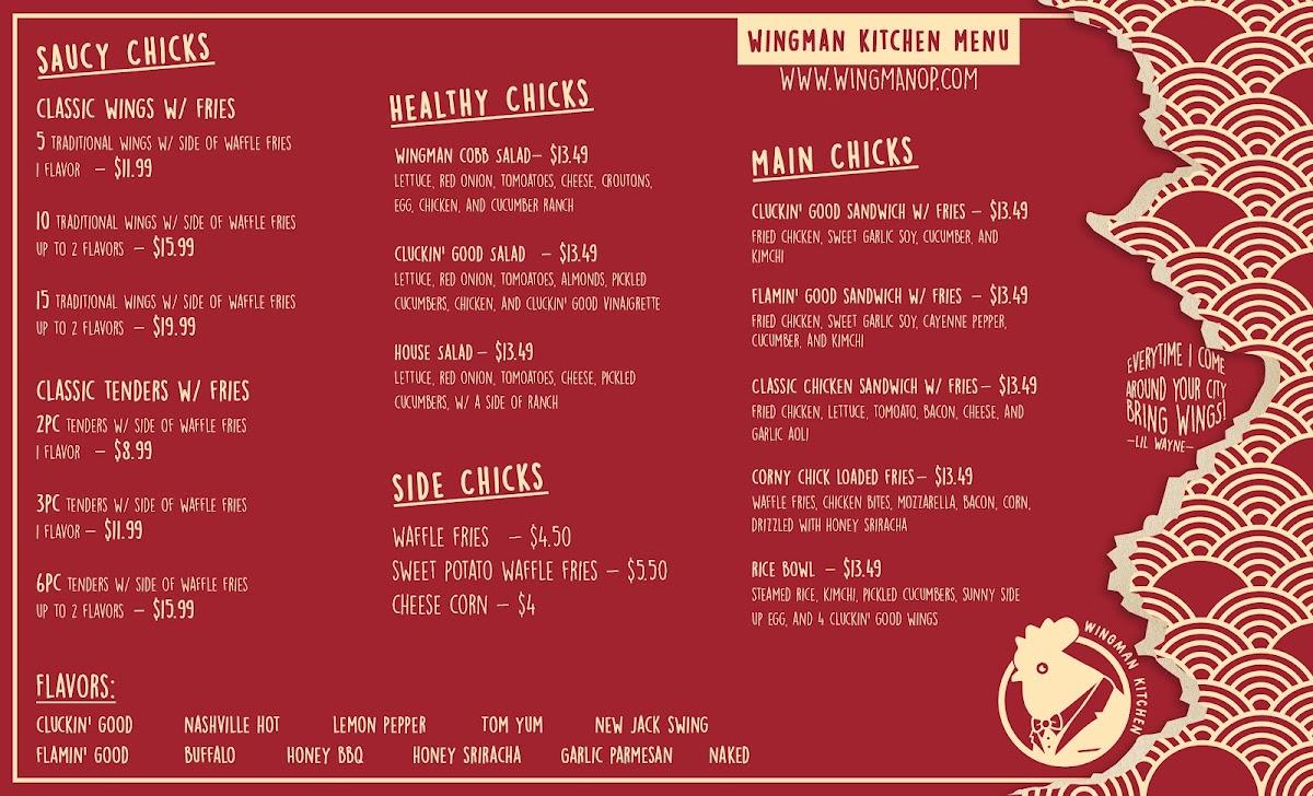 Menu at Wingman Kitchen OP restaurant, Overland Park