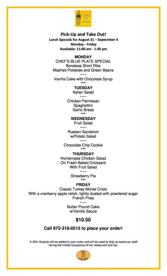 Menu at Bistecca - An Italian Steakhouse, Highland Village