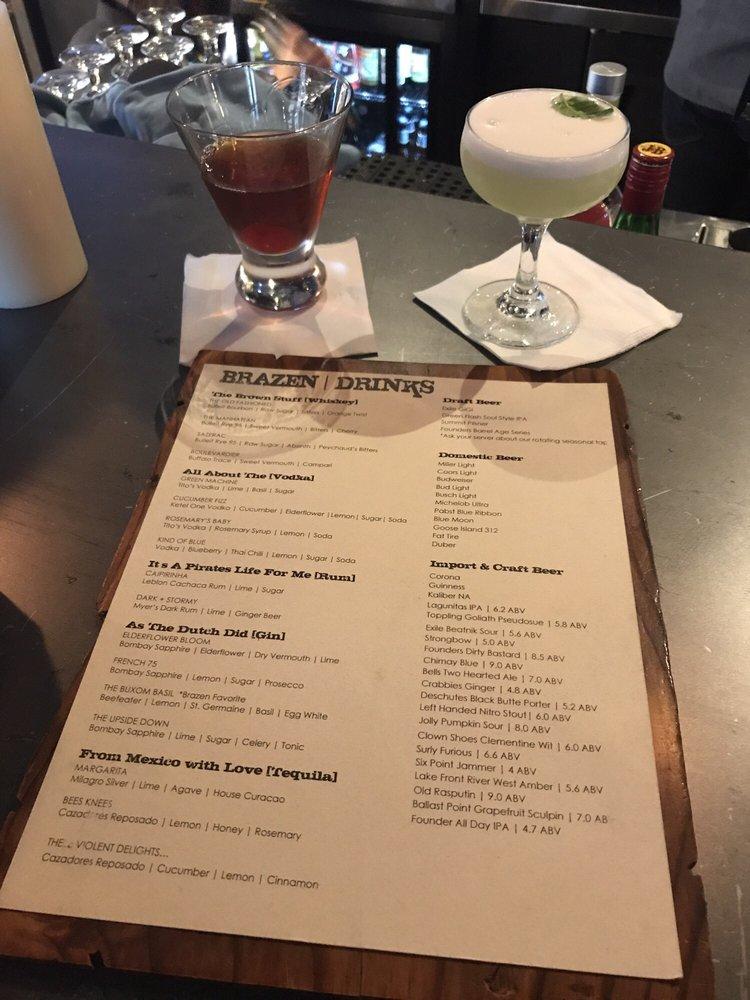 Menu at Brazen Open Kitchen Bar, Dubuque