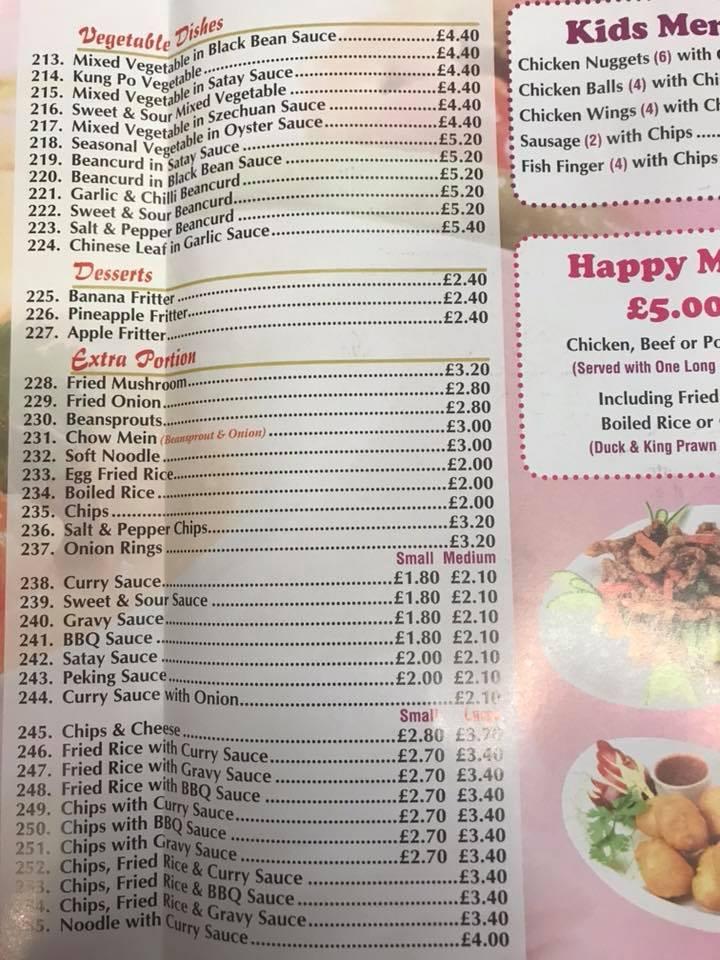 Menu at China gourmet dunblane restaurant, Brant