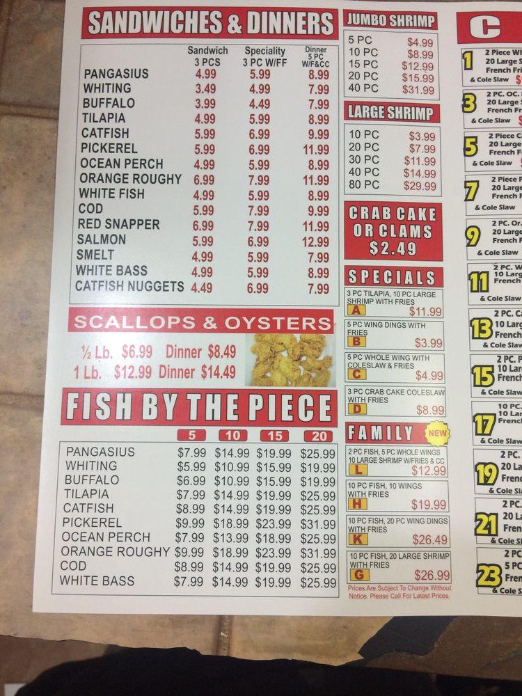 Menu at All Fresh Fish & Seafood restaurant, Hazel Park