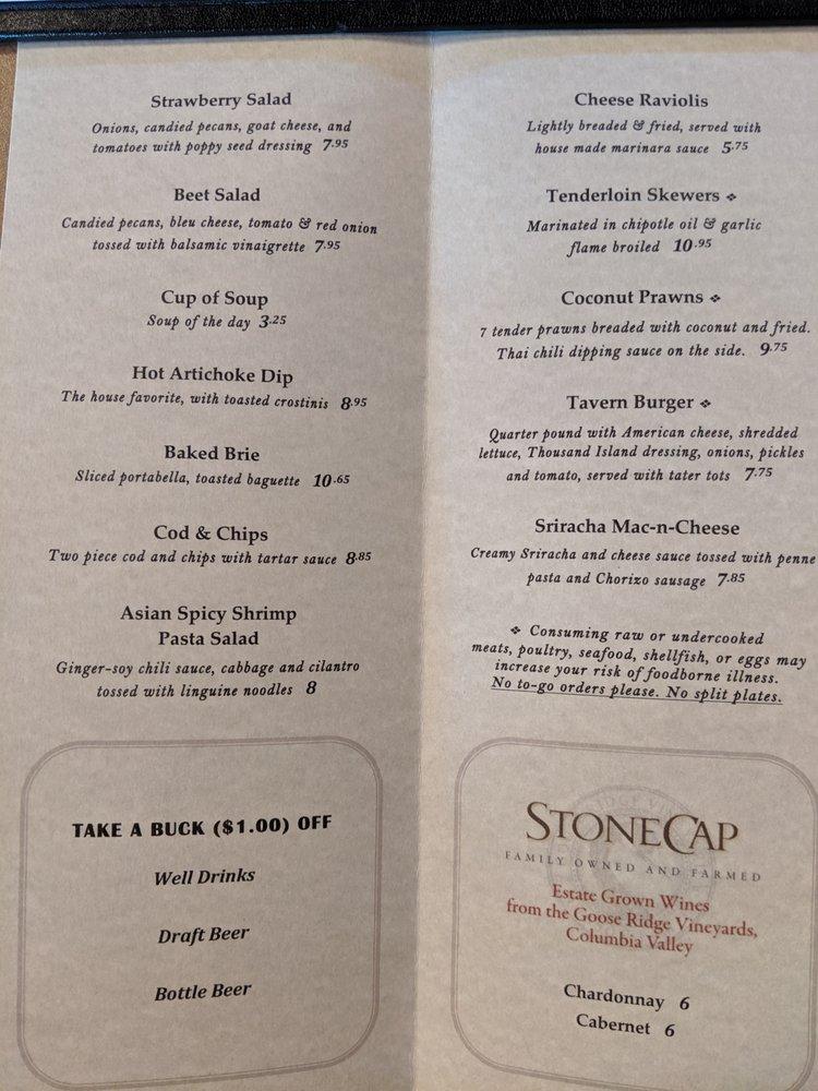 Menu at Buck's American Cafe, Everett
