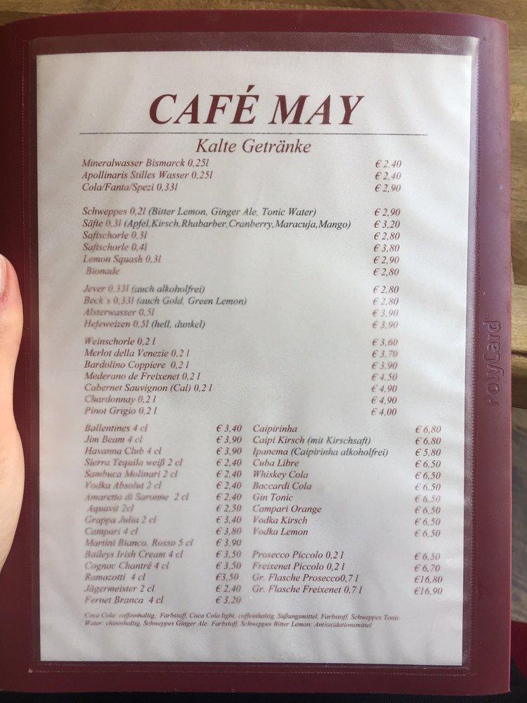 Speisekarte von Café May cafe, Hamburg, Von-Axen-Straße 2