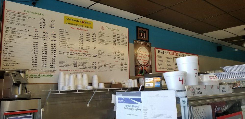 Menu at Capri Deli & Pizza In Palatine pizzeria, Palatine