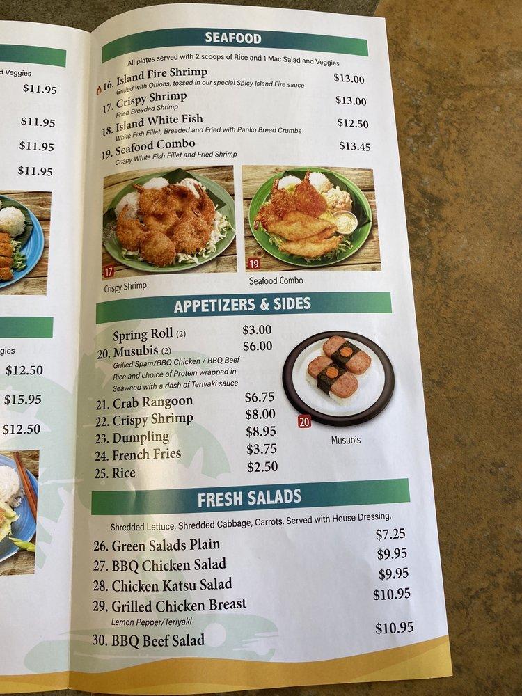 Carta de Haiku Hawaiian BBQ, Salinas