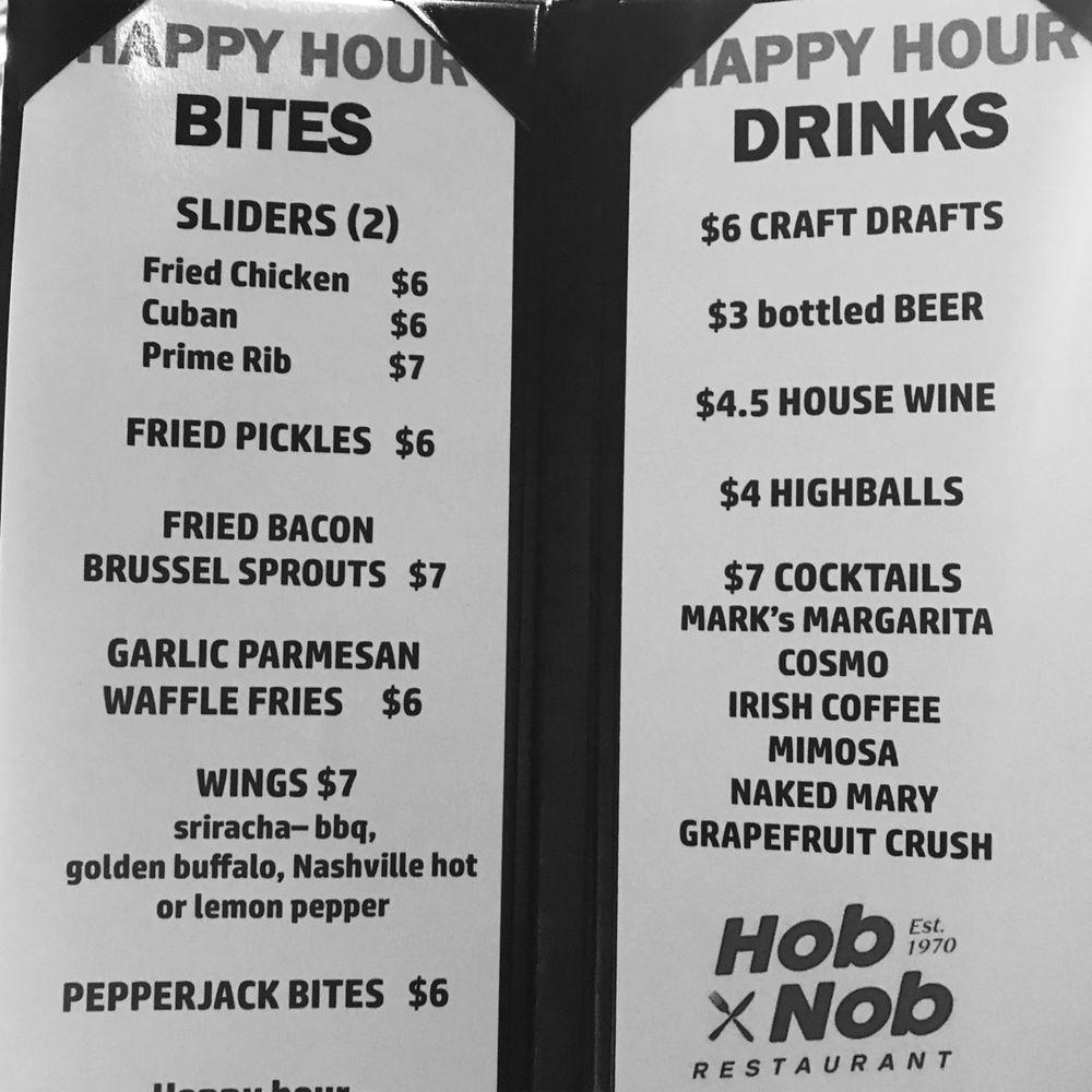 Menu at Hob Nob Restaurant, Tacoma