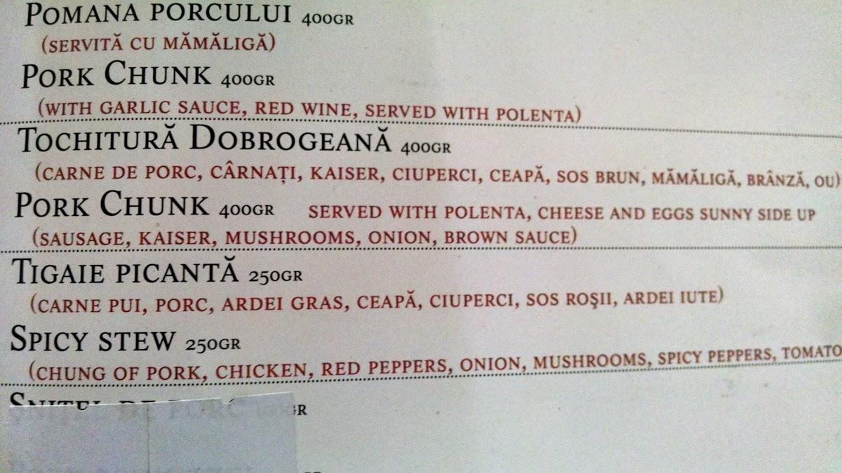 Menu at No Name Restaurant, Caracal