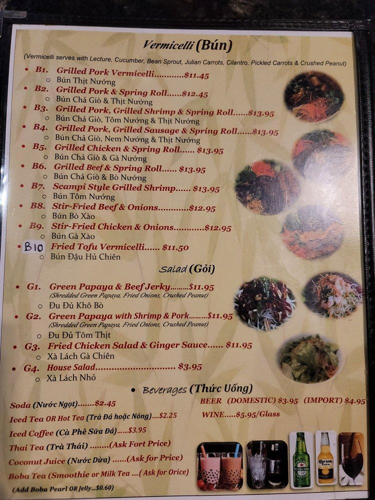 Menu at Saigon Garden restaurant, Winter Haven