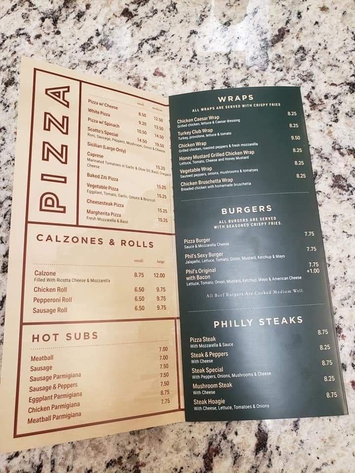 Menu at Scotto's Pizzeria, Myrtle Beach