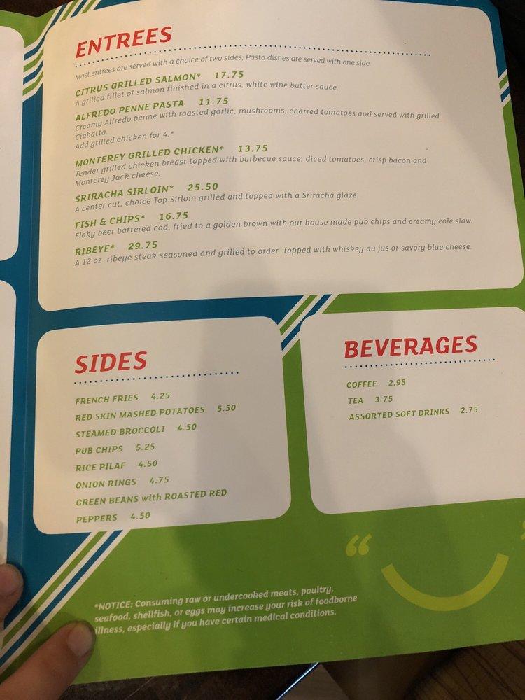 Menu at The Spoke restaurant, Chandler