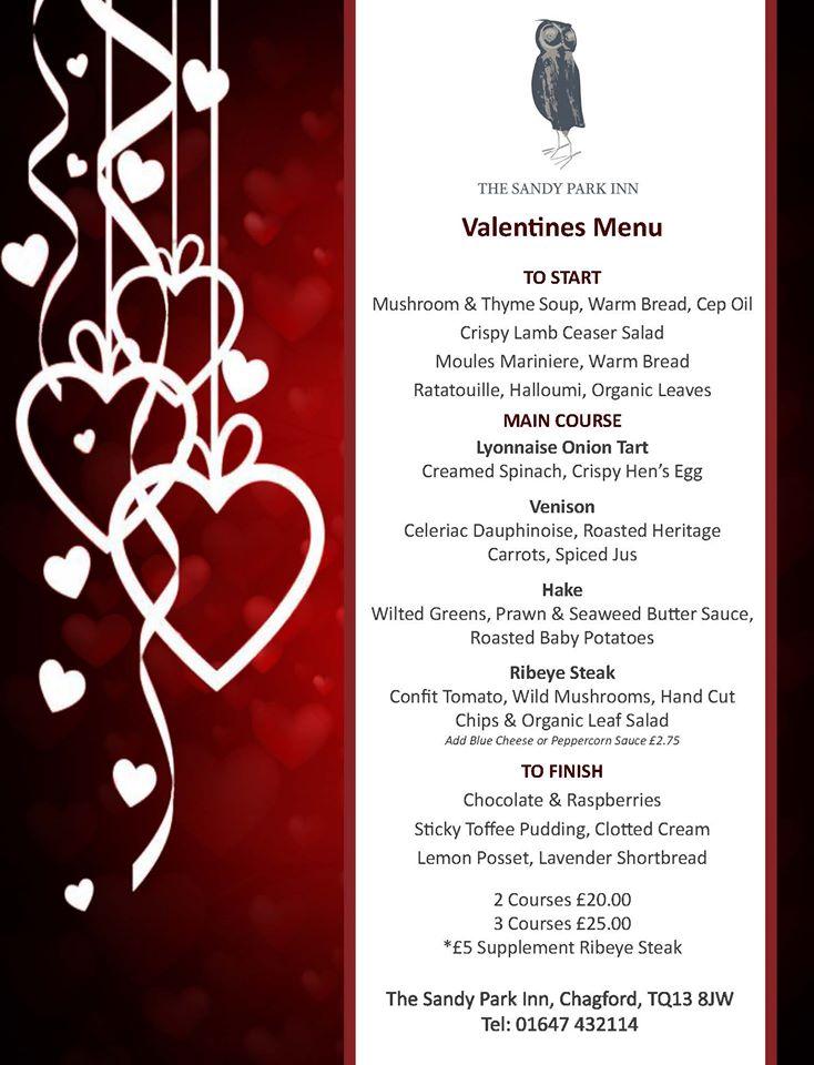 Menu at The Sandy Park Inn pub & bar, Chagford