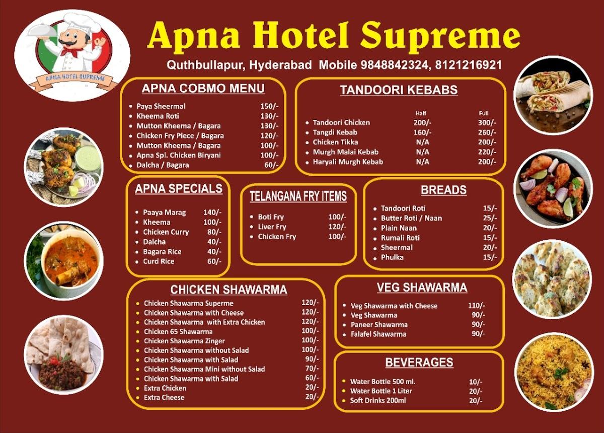 Menu at APNA HOTEL SUPREME, Hyderabad