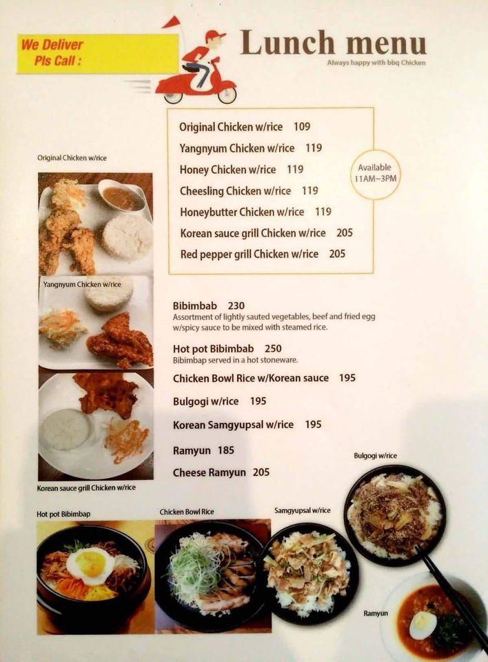 Carta del restaurante Mr. Hyun's Chicken, Butuan