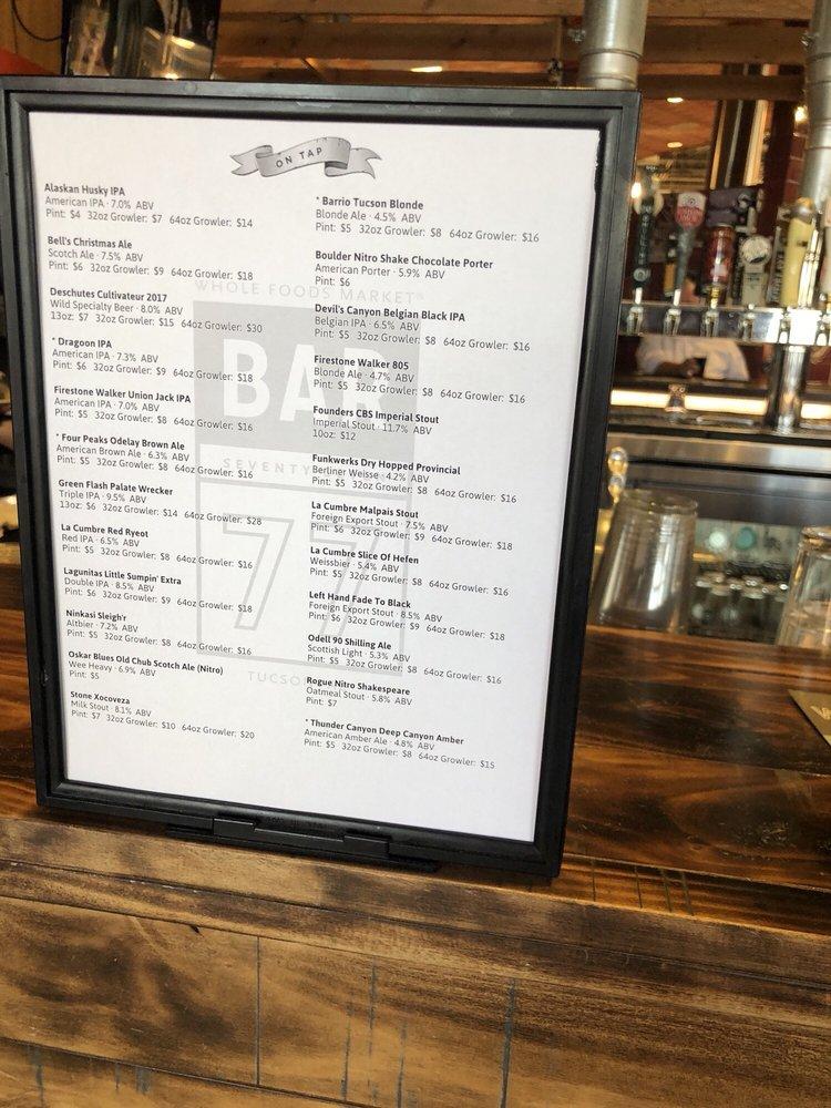 Menu at Bar 77, Tucson, N Oracle Rd