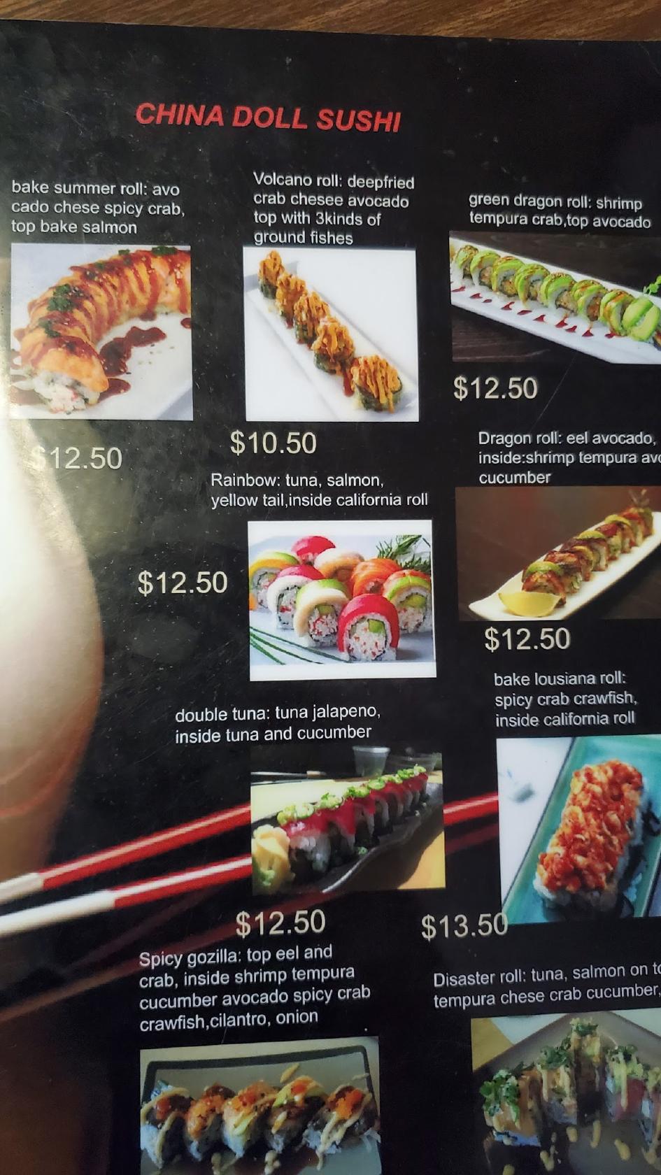 Menu at China Doll Chinese Restaurant, Red Bluff
