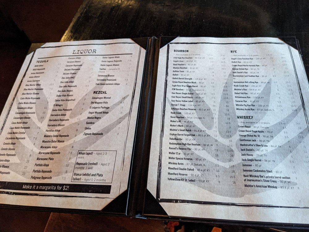 Menu at Next Mex pub & bar, Lemont