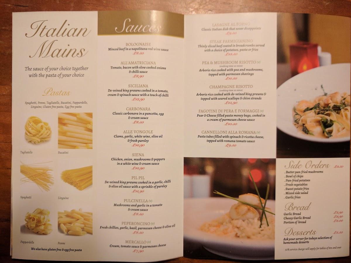 Menu at Paparazzi Steakhouse, Gibraltar