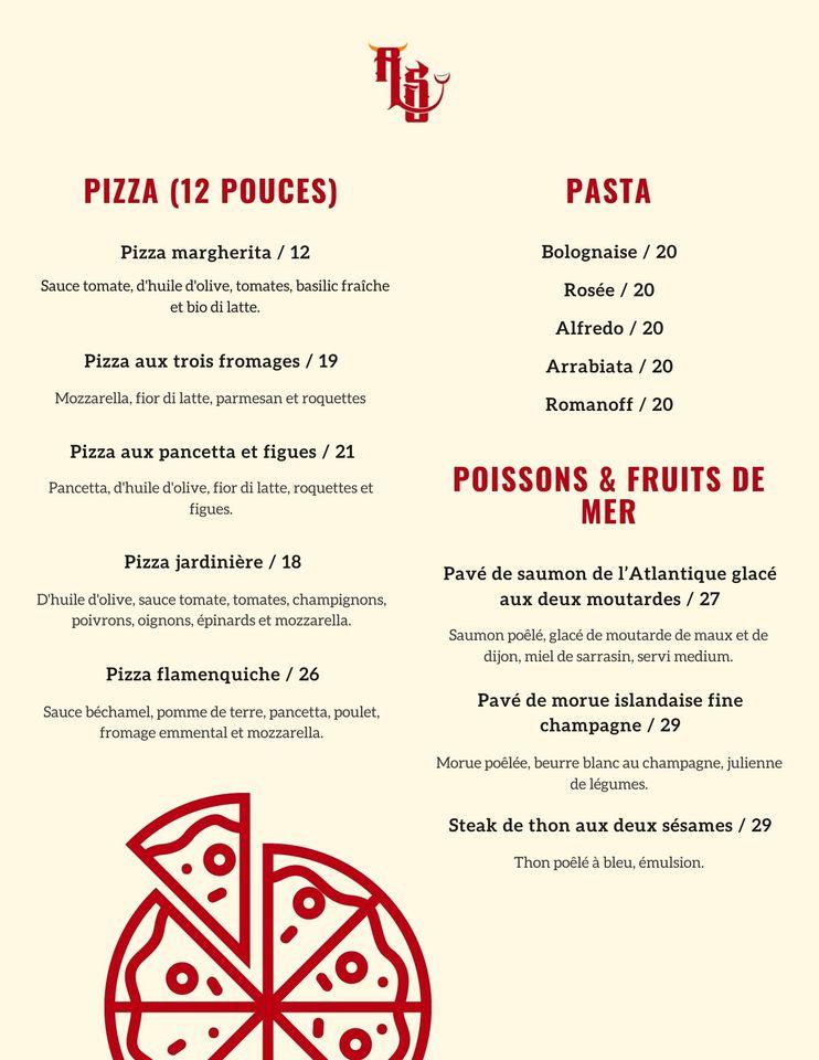 Menu au Restaurant Rouge Steakhouse, Repentigny