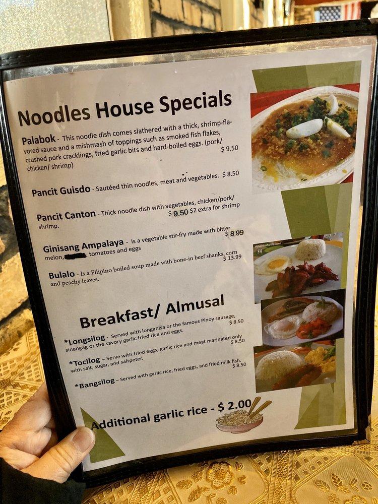 Menu at Ruby-Gin Filipino Restaurant, Pensacola, 2 N Old Corry Field Rd