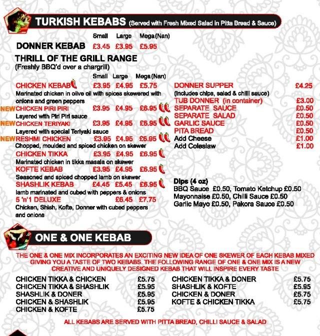 Menu at 5 N 1 fast food, Forfar