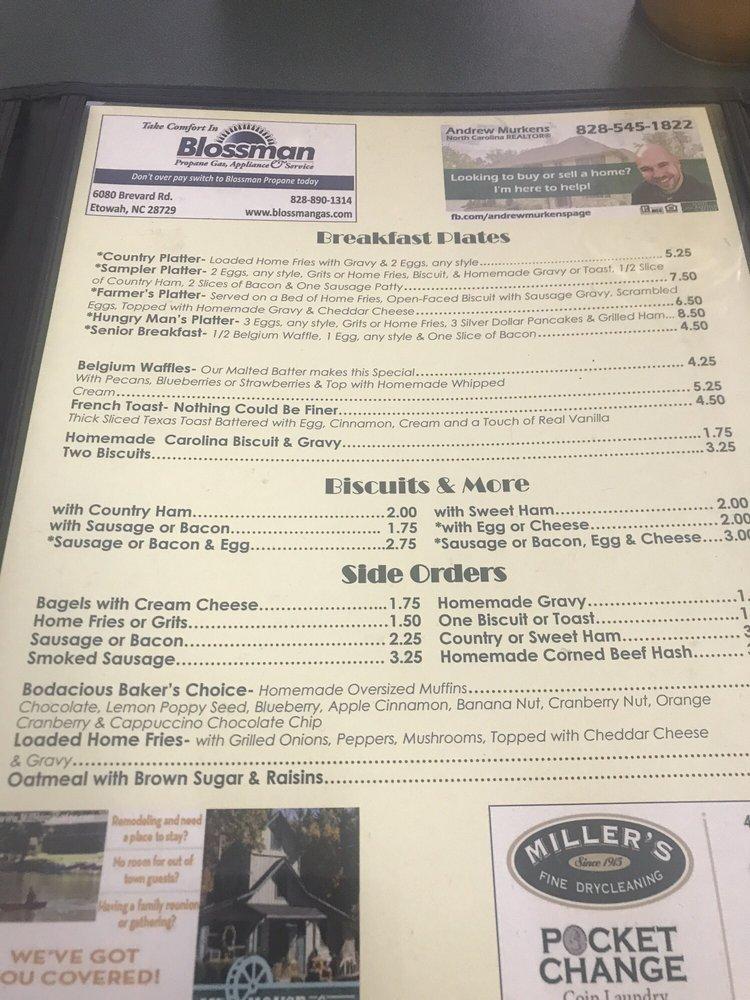 Menu at Dixie Diner restaurant, Hendersonville