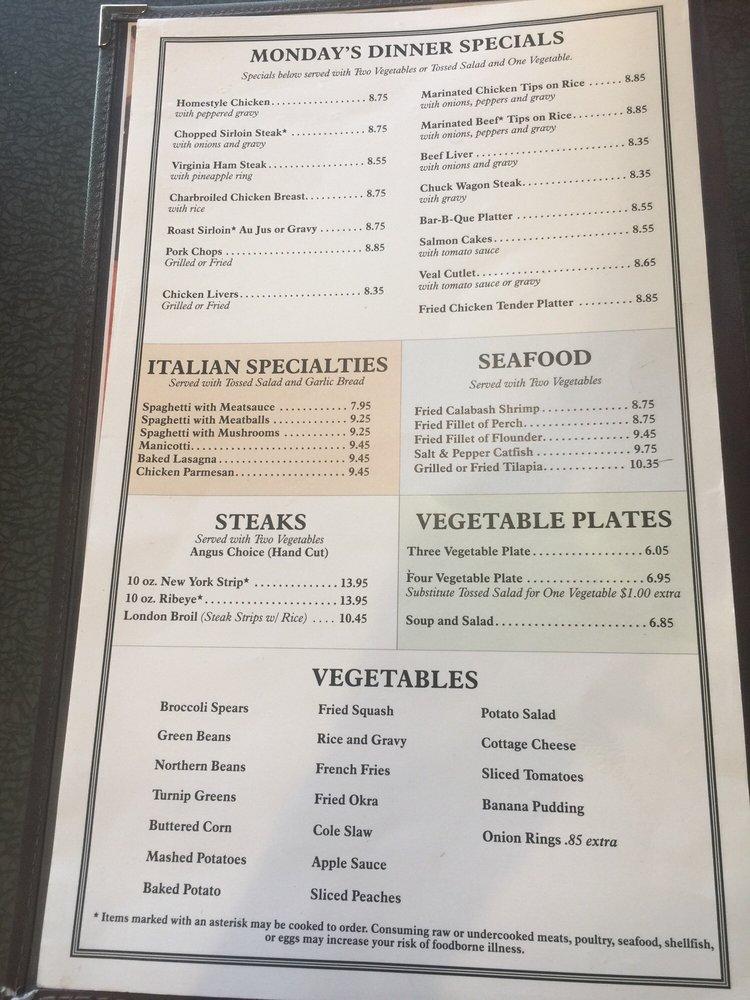 Menu at Rock Hill Diner restaurant, Rock Hill, Cherry Rd