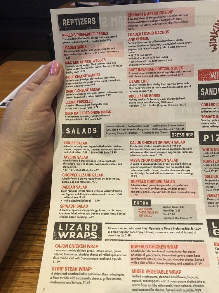 Menu at Winking Lizard Canton (Fulton Dr) pub & bar, Canton