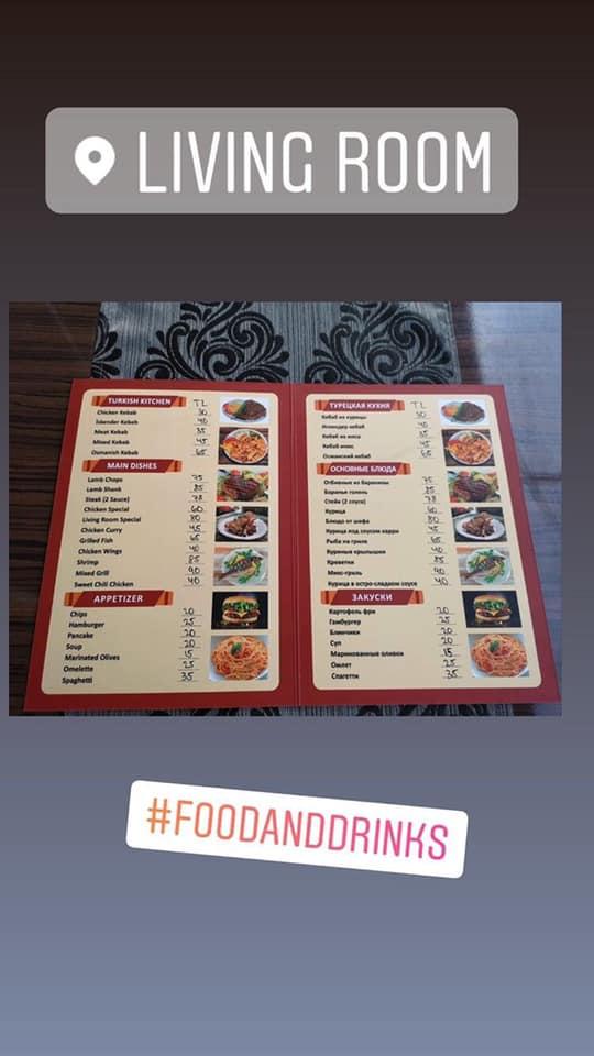 Menu at living room, Alanya