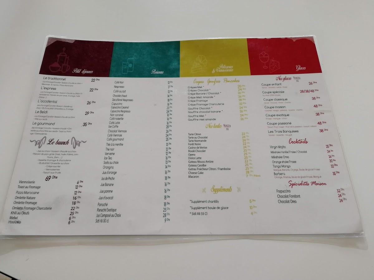 Menu at Café Barbera, Settat