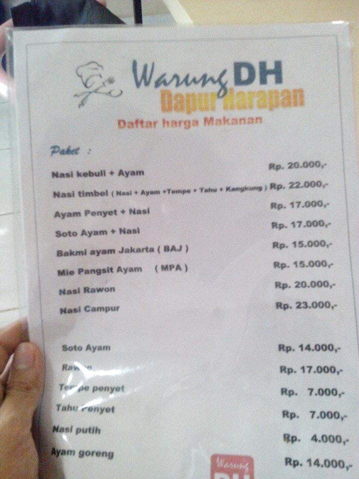 Menu at Dapur Harapan Restaurant, Makassar