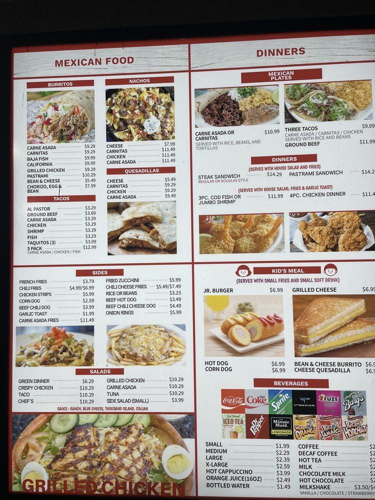Menu at Douglas Burgers 23 restaurant, Lake Elsinore