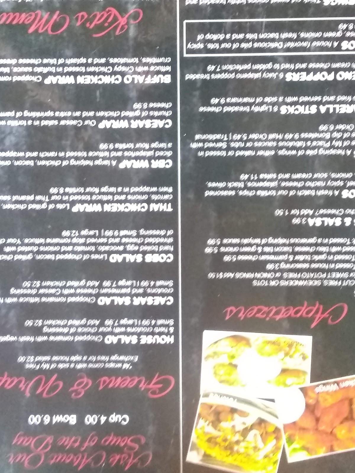 Carta de My Place Bar and Grill, Spokane Valley