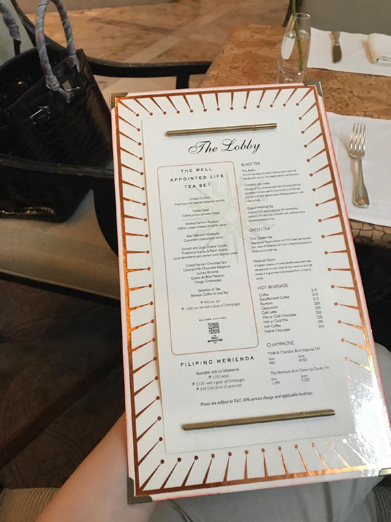 Menu at The Lobby desserts, Makati, Corner Ayala and Makati Avenues