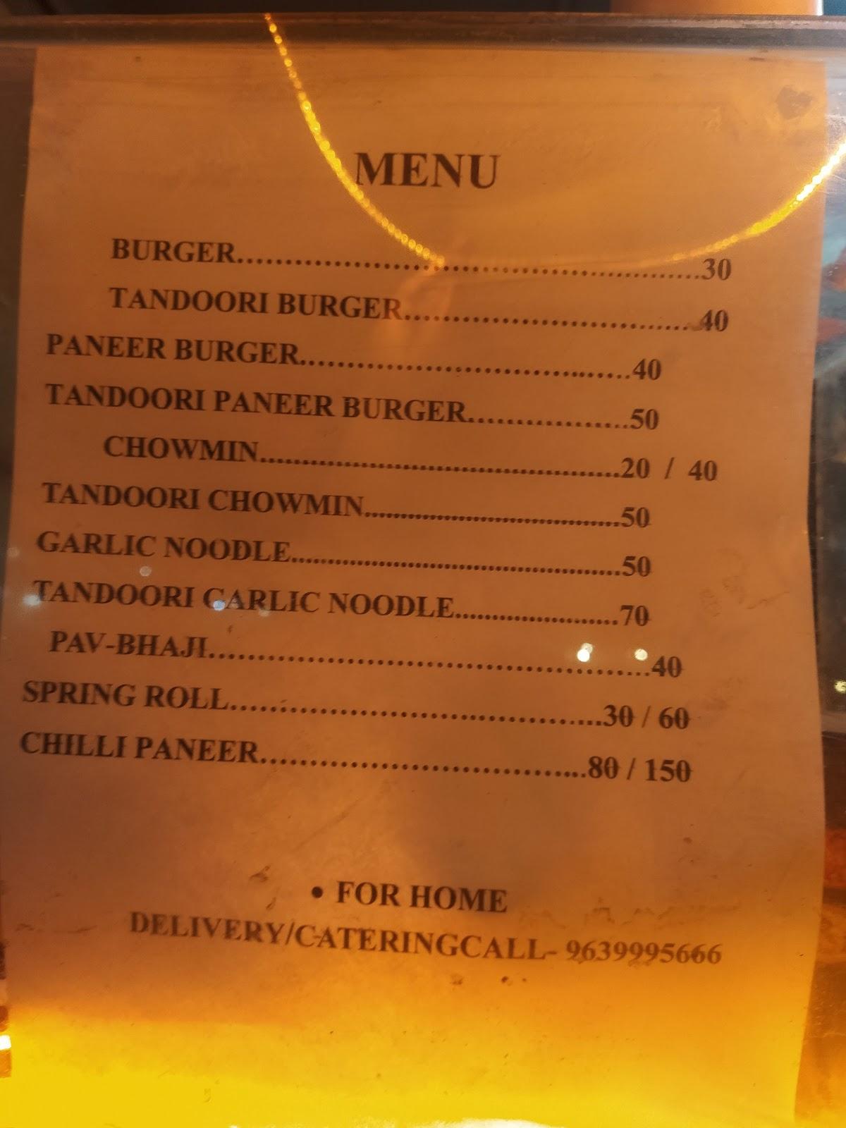Menu at The Food Factory, Agra, SB Garden