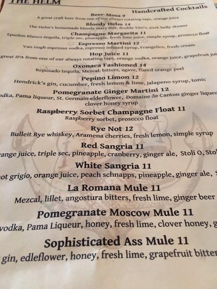 Menu at The Helm pub & bar, Greenwood Lake, 649 Jersey Ave