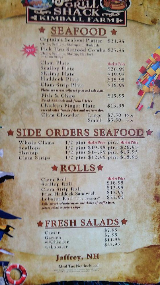 Menu at Kimball Farm Jaffrey restaurant, Jaffrey, 158 Turnpike Rd