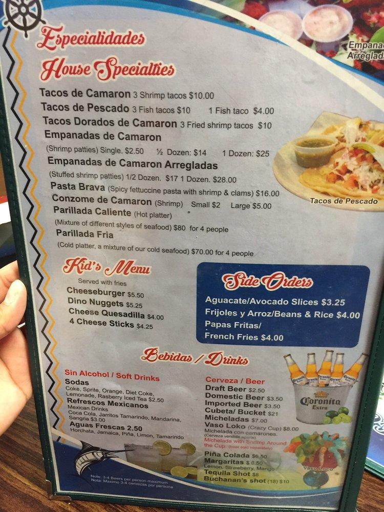 Menu at Mariscos Las Cazuelitas pub & bar, Bakersfield, 300 Oak St