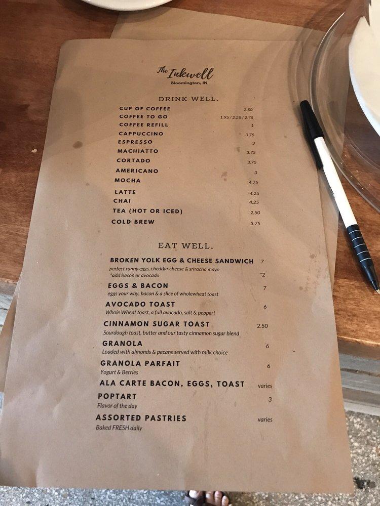 Menu at The Inkwell Bakery & Cafe, Bloomington, 105 N College Ave