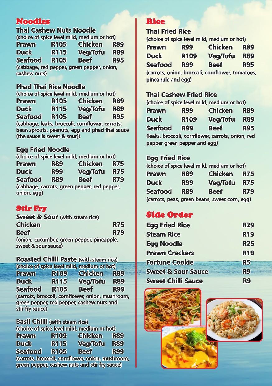Menu at Yakami Sushi&Thai Food Parklands restaurant, Cape Town