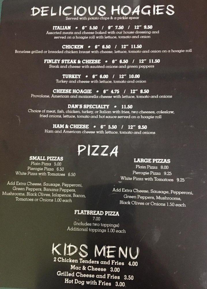 Menu at Hunting Lodge restaurant, Finleyville