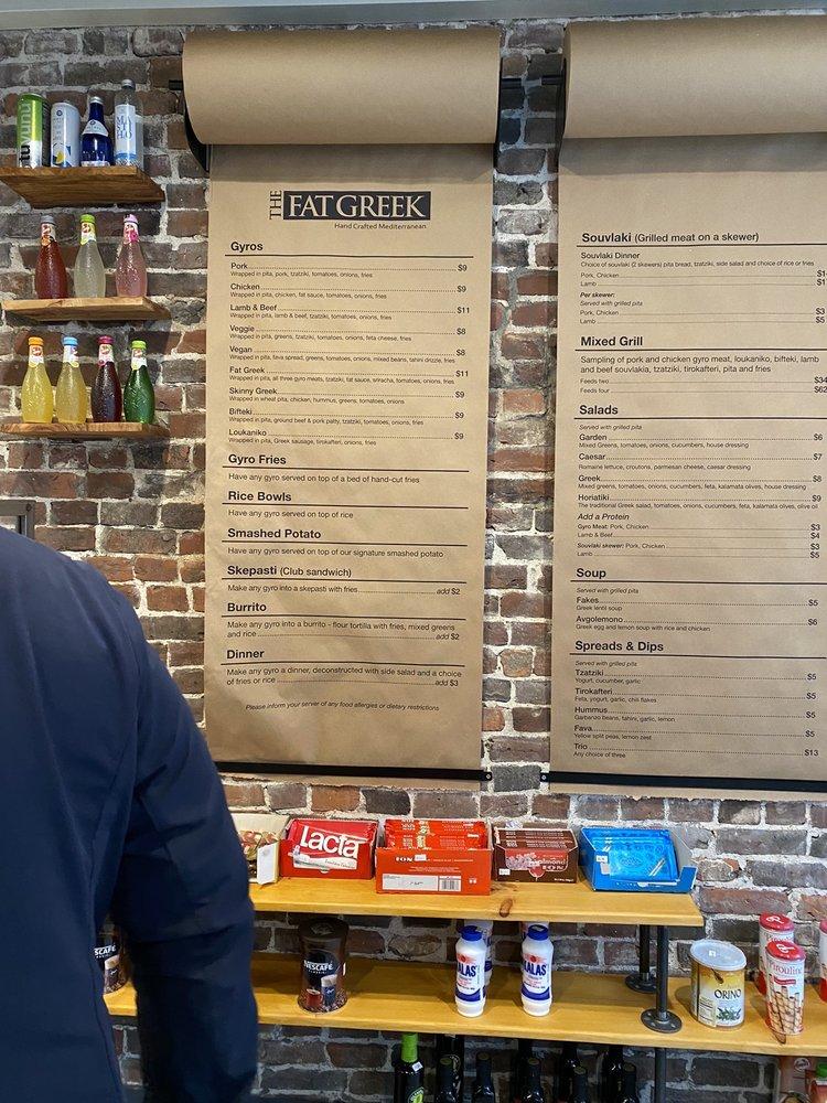Menu at The Fat Greek restaurant, Haverhill