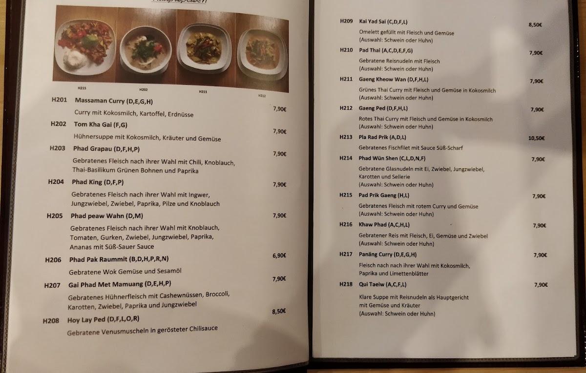 Speisekarte von wan-waan thaifood restaurant, Wels