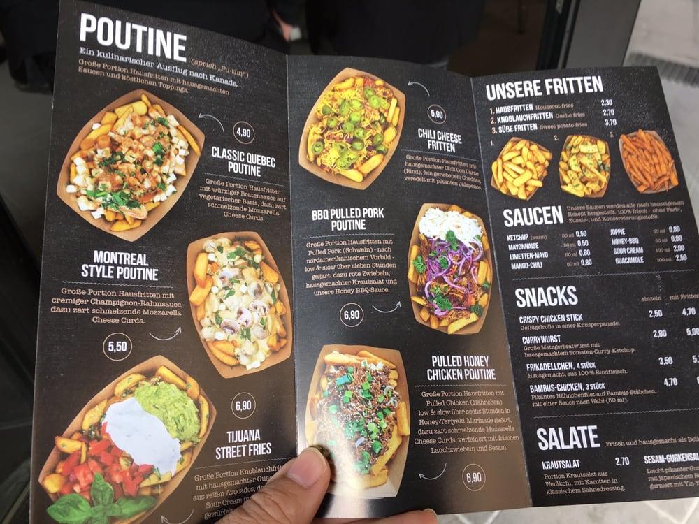 Menu at Frittenwerk Köln fast food, Cologne