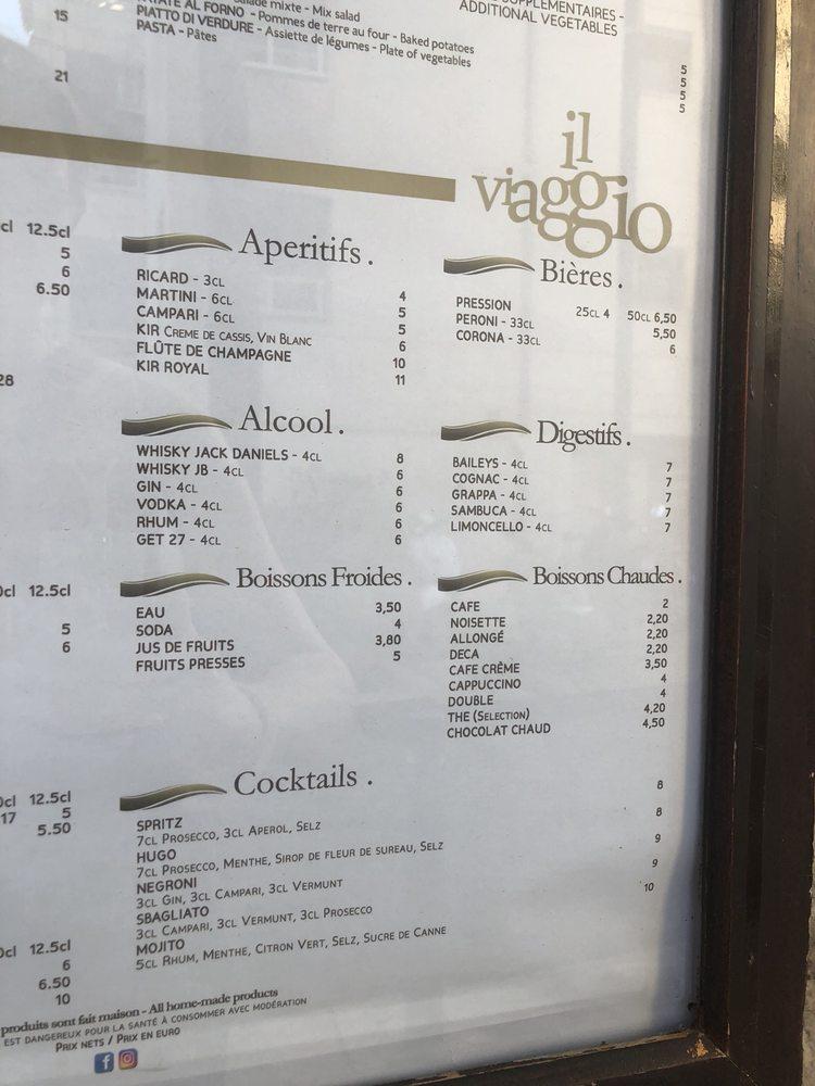 Menu at Il Viaggio - Restaurant Cannes, Cannes