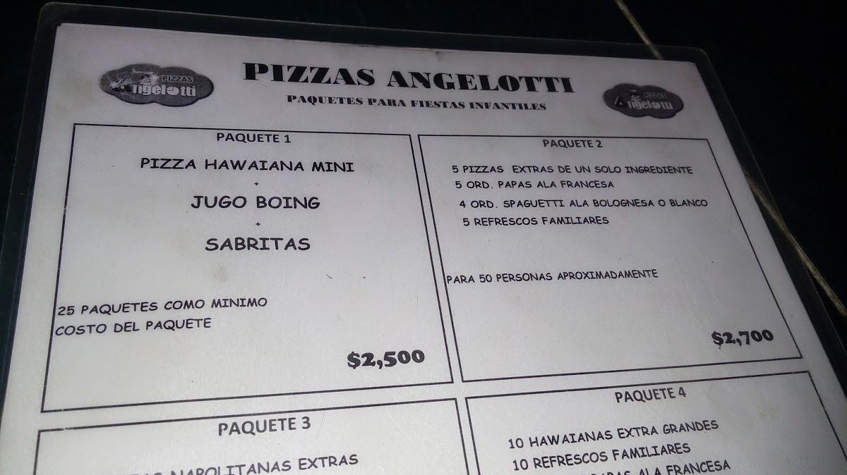 Menu at Pizza Angelotti restaurant, Tierra Blanca, Libertad 612